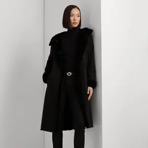 Ralph Lauren Faux-shearling & Faux-suede Coat - Black