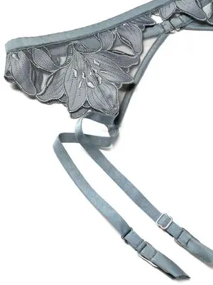 FLEUR DU MAL Lily Embroidered Garter Belt