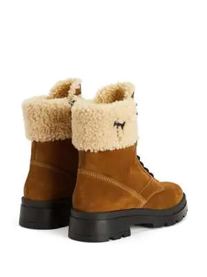 GIUSEPPE ZANOTTI Jaure Logo-lettering Boots - Brown