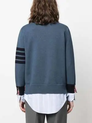 Thom Browne Milano Stitch V-neck Cardigan - Blue