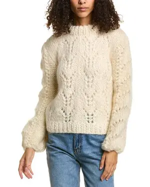 GANNI Ganni Mohair & Wool-Blend Sweater - White