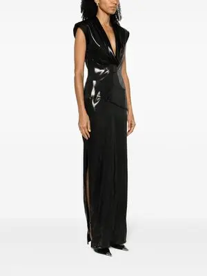 GENNY Plunging V-neck Maxi Dress