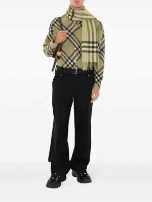 Burberry Checked Wool-blend Shirt Jacket - Green