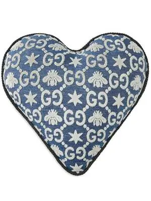 Gucci Herbarium-print Denim Cushion