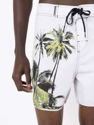 OSKLEN Palm Tree Print Bermuda Swim Shorts