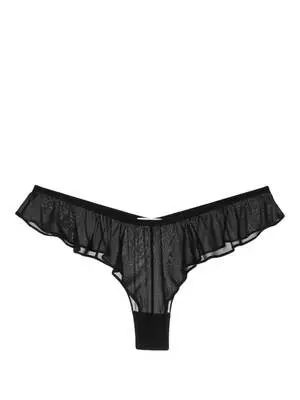 FLEUR DU MAL Sheer Tulle Thong - Black
