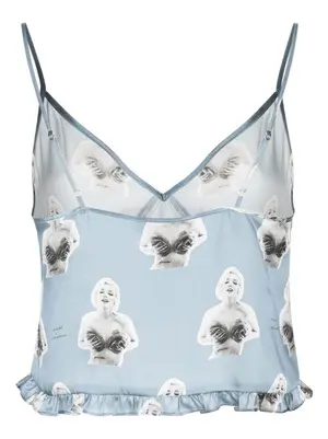 FLEUR DU MAL Marilyn Ruffled Camisole Top