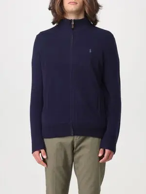 Polo Ralph Lauren Pure Wool Zip-up Turtleneck Cardigan Navy