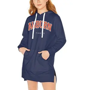 GAMEDAY COUTURE Auburn Tigers Take A Knee Raglan Hooded Sweatshirt Dress - Navy
