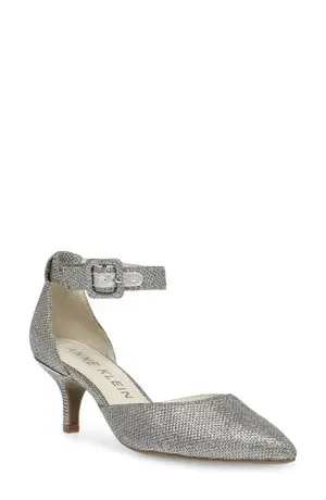 Anne Klein Fabulist Ankle Strap Pump - Silver