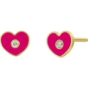 Bony Levy Icon Diamond Heart Stud Earrings - 18k Yellow Gold