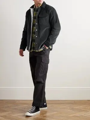 JAMES PERSE Fleece-lined Cotton-blend Corduroy Jacket - Black
