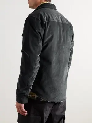 JAMES PERSE Fleece-lined Cotton-blend Corduroy Jacket - Black