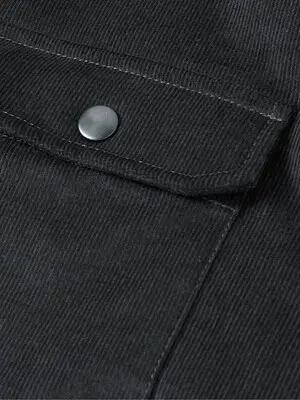 JAMES PERSE Fleece-lined Cotton-blend Corduroy Jacket - Black