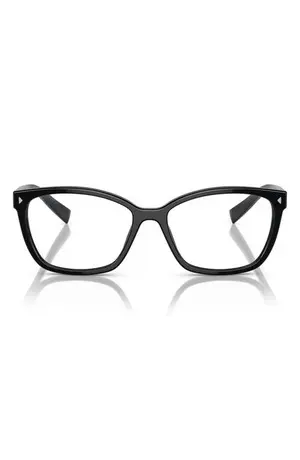 Prada Prada 55mm Rectangular Optical Glasses Black