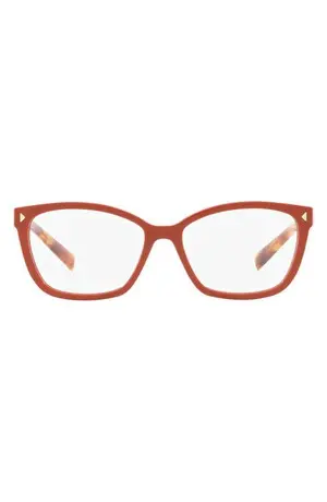 Prada Prada 55mm Rectangular Optical Glasses Red