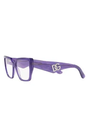 Dolce & Gabbana 55mm Square Eyeglasses - Violet