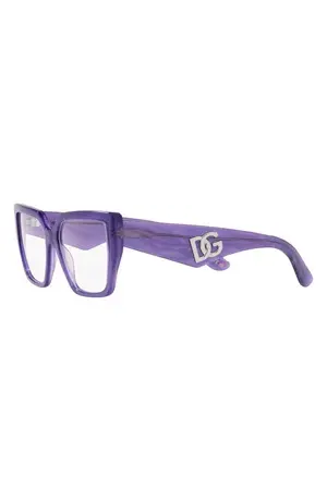 Dolce & Gabbana 55mm Square Eyeglasses - Violet