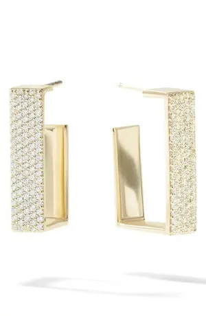 Lana Jewelry Vanity Geometric Diamond Hoop Earrings - Yellow Gold
