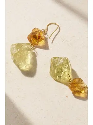 PIPPA SMALL 18-karat Citrine And Quartz Dangle Earrings