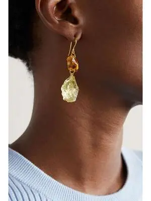 PIPPA SMALL 18-karat Citrine And Quartz Dangle Earrings