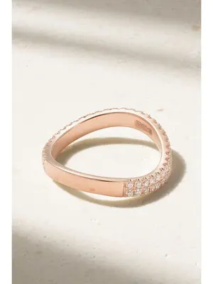 ANITA KO Curved 18-karat Rose Diamond Ring