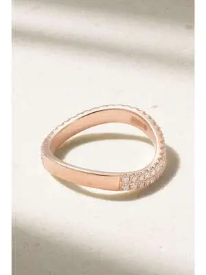 ANITA KO Curved 18-karat Rose Diamond Ring