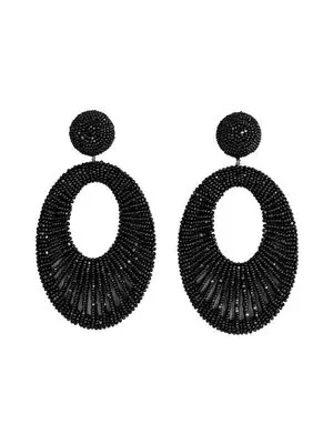 Deepa Gurnani Cypress Beaded Earrings Black