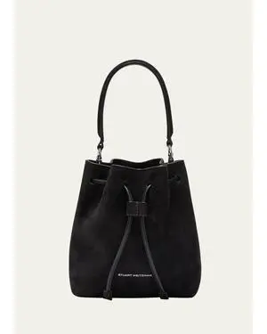 STUART WEITZMAN Rae Mini Suede Bucket Bag - Black