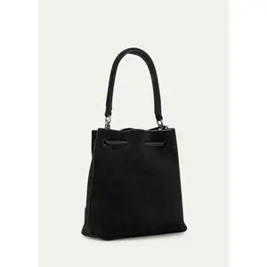 STUART WEITZMAN Rae Mini Suede Bucket Bag - Black