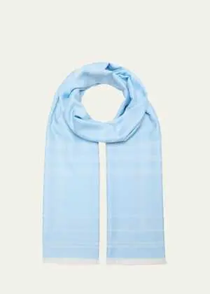 Burberry Giant Check Wool Scarf Pale Blue