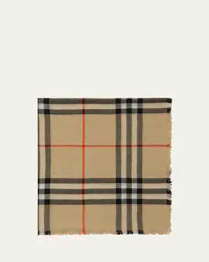 Burberry Giant Check Wool Scarf Sand