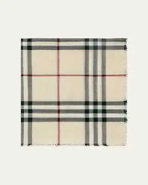 Burberry Giant Check Wool Scarf Stone