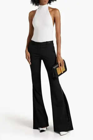 Versace Jacquard-paneled Flared Pants