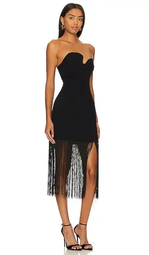 Amanda Uprichard Puzzle Strapless Fringe Dress