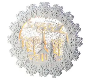 VALERIE PARR HILL 12' Led Snowflake Wreath Wate R Globe - One-color