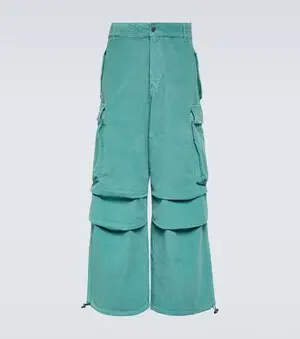 Alanui Velvet Corduroy Cargo Pants - Blue