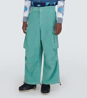 Alanui Velvet Corduroy Cargo Pants - Blue