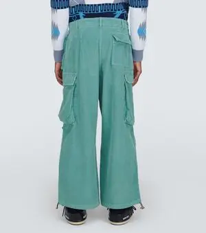 Alanui Velvet Corduroy Cargo Pants - Blue