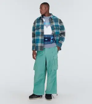 Alanui Velvet Corduroy Cargo Trousers - Blue