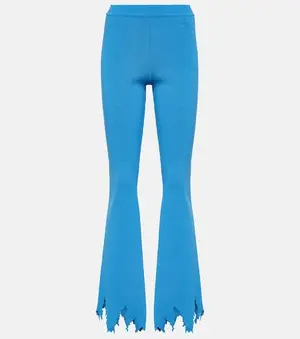 JW Anderson Ribbed-knit Slim Pants - Blue