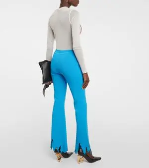 JW Anderson Ribbed-knit Slim Pants - Blue