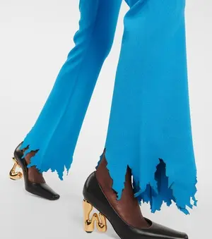 JW Anderson Ribbed-knit Slim Pants - Blue