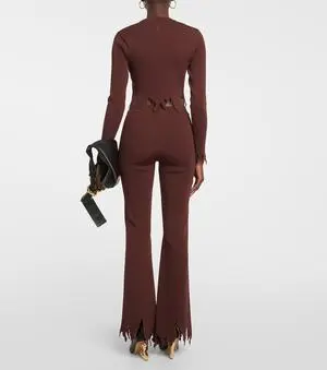 JW Anderson Ribbed-knit Slim Pants - Brown