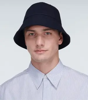 JIL SANDER Cotton Bucket Hat - Blue