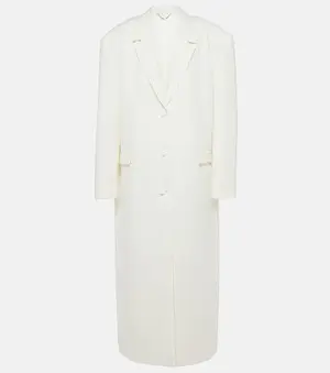 Magda Butrym Single-breasted Wool Coat - White
