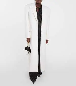 Magda Butrym Single-breasted Wool Coat - White