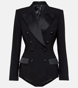 Dolce & Gabbana Dolce&Gabbana Wool-blend Tuxedo Bodysuit Black