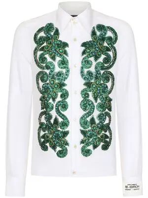 Dolce & Gabbana Embroidered Poplin Shirt - White