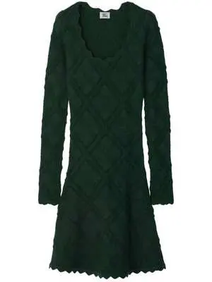 Burberry Aran Knitted Dress - Green